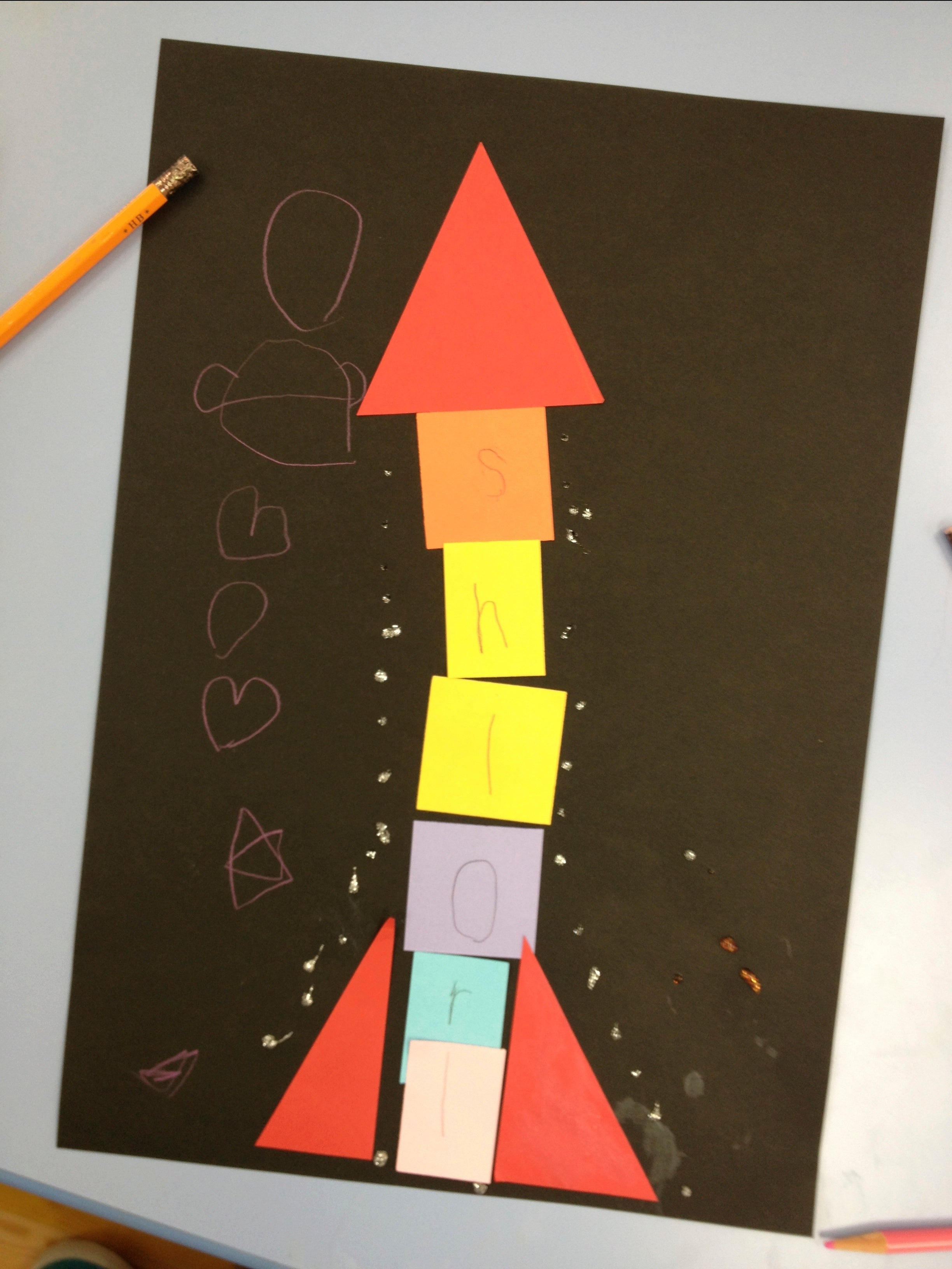 Free Name Tag Rockets. Name Writing, Colors, Shapes Craft – The Magic ...