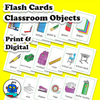 English Classroom Objects Flash Cards | Digital Download – The Magic ...