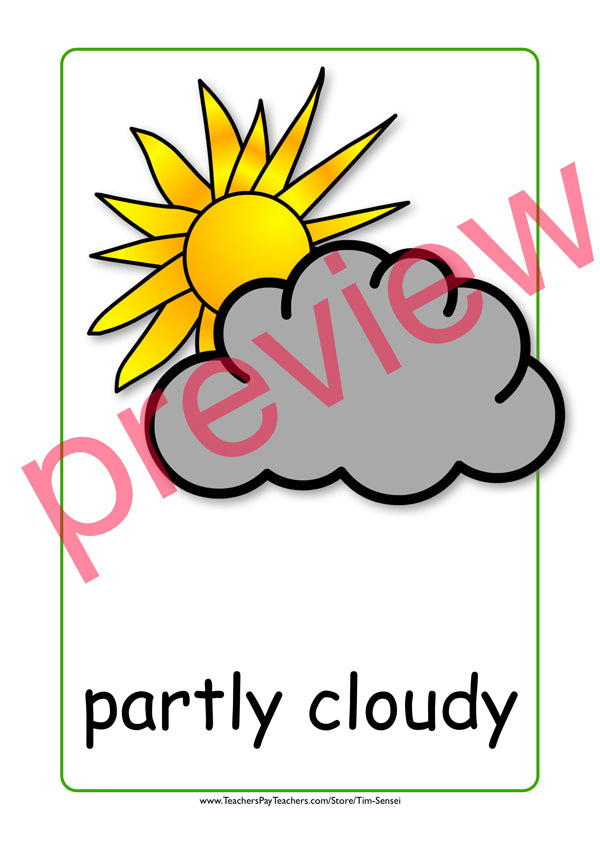 English Weather Flash Cards | Digital Download – The Magic Crayons